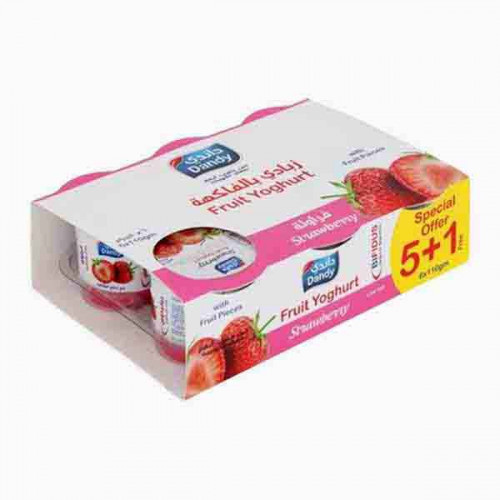 Dandy Strawberry Fruit Yoghurt 110g 5Sachet +1 Free