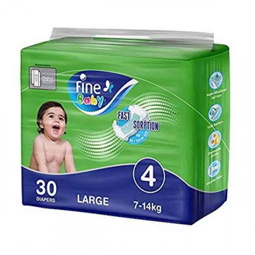 Fine Baby Green Diapers Large 30 Pieces